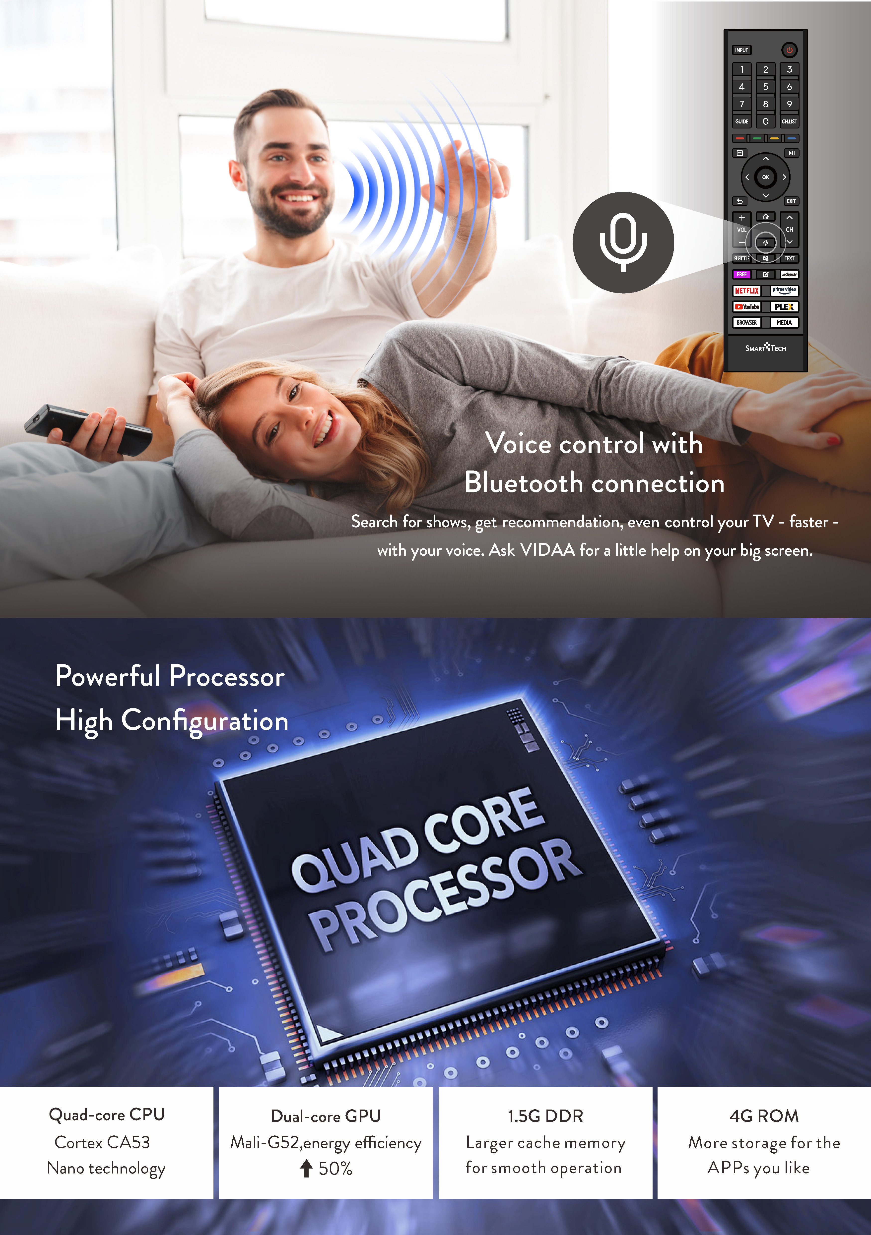 55" V1 4K UHD LED VIDAA Smart TV